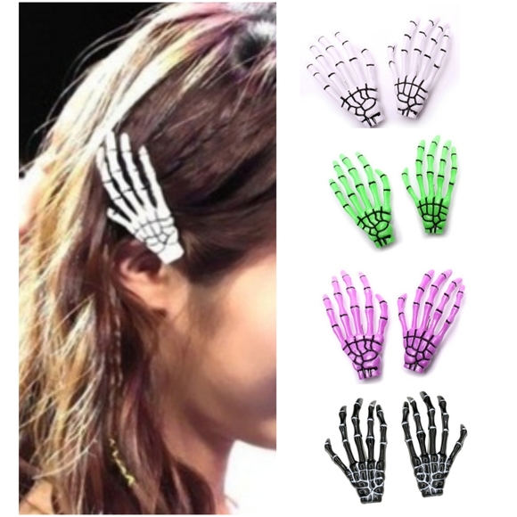 None | Accessories | Tiktok Skeleton Hands Hair Clips Made Popular By ...